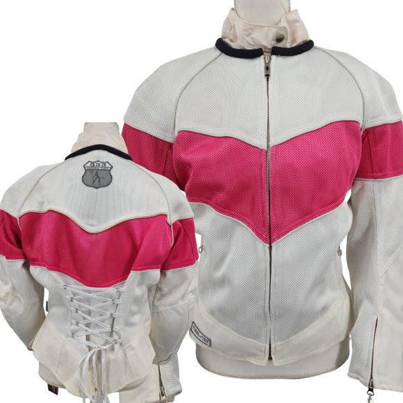 Power Trip | Jackets & Coats | Power Trip Ladies Pink White Motorcycle ...